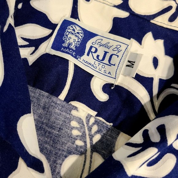 RJC | Shirts | Vintage Rjc Mens M Navy Classic Hibiscus Print Hawaiian ...